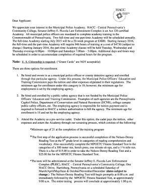 Fillable Online hacc Police academy - HACC - hacc Fax Email Print ...