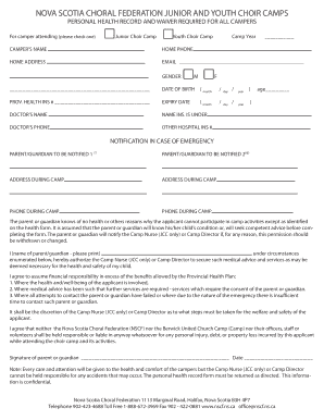 Fillable Online Medical Form and Waiver (pdf file to print and send ...