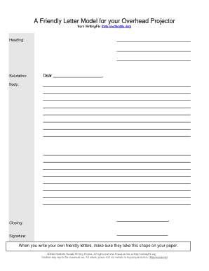 Fillable Online A Friendly Letter Model for your Overhead Projector Fax ...