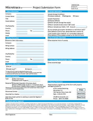 Fillable Online Project bFormb - Microtrace Fax Email Print - pdfFiller