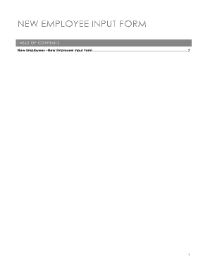 Fillable Online NEW EMPLOYEE INPUT FORM Fax Email Print - pdfFiller