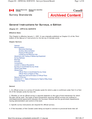 Fillable Online clss nrcan gc Chapter D1 OFFICIAL SURVEYS Surveyor ...