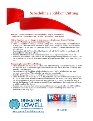 Fillable Online Scheduling a Ribbon Cutting Fax Email Print - pdfFiller