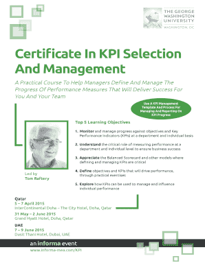 Fillable Online Certificate In KPI Selection - Informa Middle East Fax ...