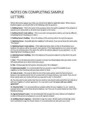 Fillable Online Party Wall Example Letters Fax Email Print - pdfFiller