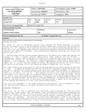 Fillable Online NTSB ID LAX07FA258 Fax Email Print - pdfFiller