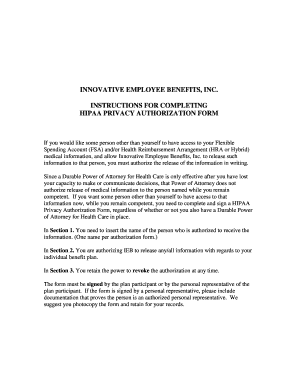 Fillable Online HIPAA Privacy Release Authorization Form - Innovative ...