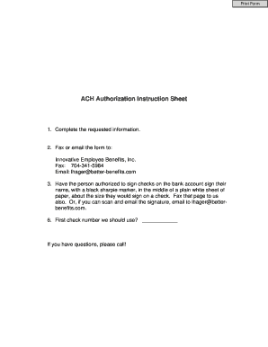 Fillable Online ACH Authorization Form and Instructionsdoc Fax Email Print - pdfFiller