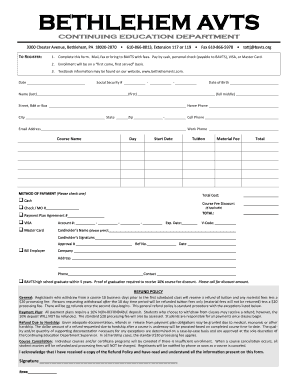 Fillable Online BETHLEHEM AVTS Fax Email Print - pdfFiller