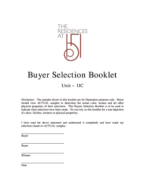 Fillable Online Buyer Selection Booklet Unit 11C Disclaimer: The ...