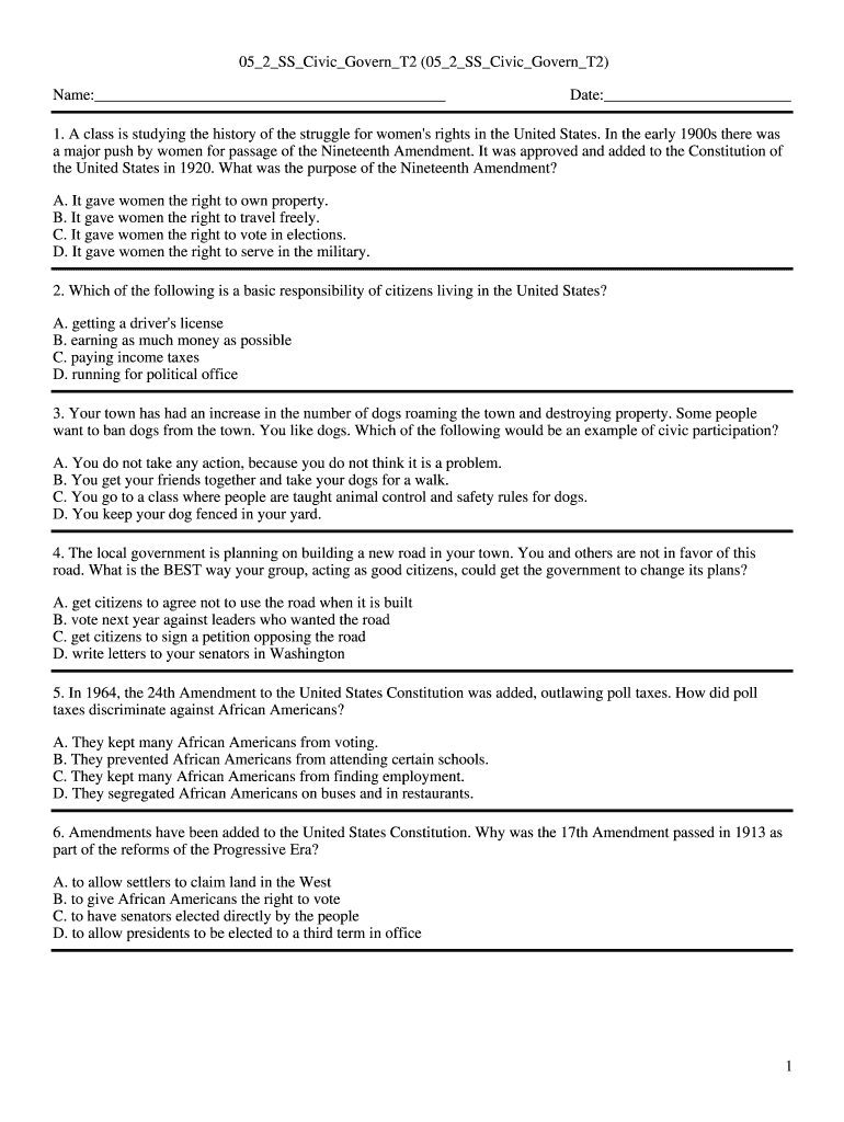 Fillable Online 05 2 SS Civic Govern T2 (05 2 SS Civic Govern T2) Fax ...