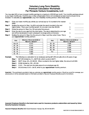 Fillable Online pcijobs Voluntary Long-Term Disability Premium ...