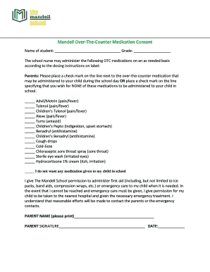 Fillable Online mandellschool Mandell Over-The-Counter Medication ...