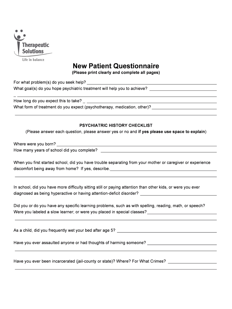 Fillable Online 05_Medical History Questionnaire - Therapeutic ...