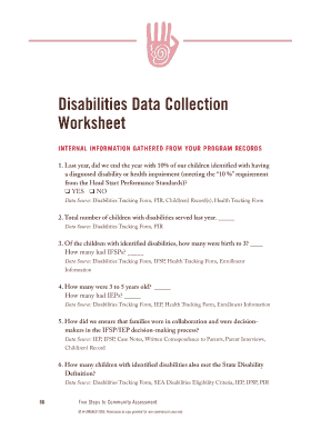 Fillable Online jsaiz Disabilities Data Collection Worksheet - About ...