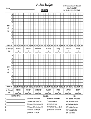 Fillable Online Pain Log Fax Email Print - pdfFiller