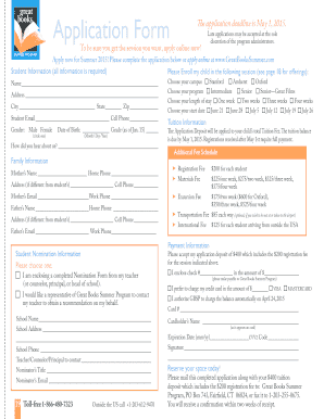 Fillable Online Great books Application Form Fax Email Print - pdfFiller