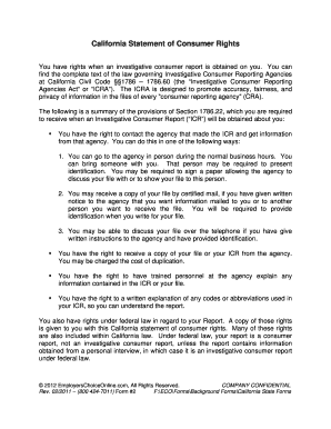 Fillable Online California Statement of Consumer Rights Fax Email Print ...