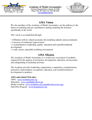 Fillable Online amaflightschool AMA Vision AMA Mission - AMA Flight ...