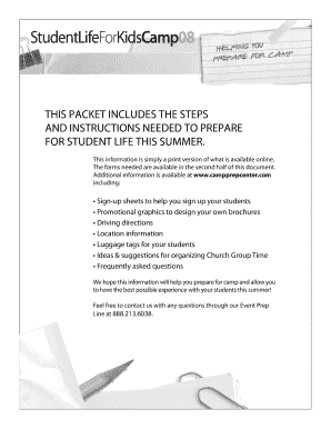 Fillable Online Student Life For Kids Prep Center Fax Email Print ...