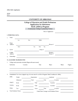 Fillable Online online uark Community College Leadership Application - University of Arkansas ...