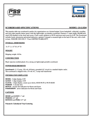 Fillable Online SCOREBOARD SPECIFICATIONS Fax Email Print - pdfFiller