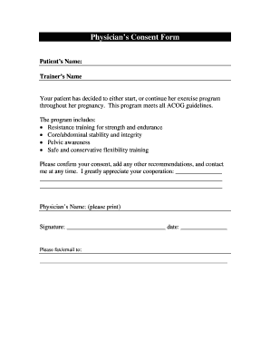 Fillable Online Physician's Consent Form Fax Email Print - pdfFiller