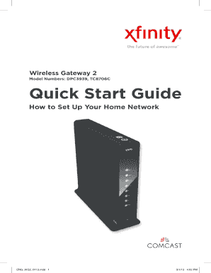 Fillable Online Model Numbers DPC3939 TC8706C Quick Start Guidebpdfb ...