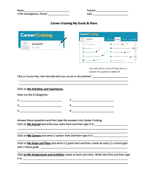 Fillable Online Career Cruising My Goals Plans Fax Email Print - pdfFiller