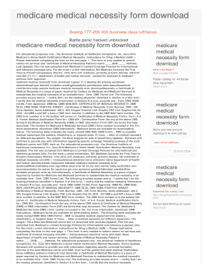 Fillable Online Medicare medical necessity form download Fax Email ...