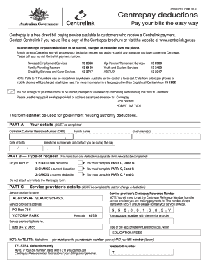 Fillable Online Centrepay deductions - Al-Hidayah Islamic School Fax ...
