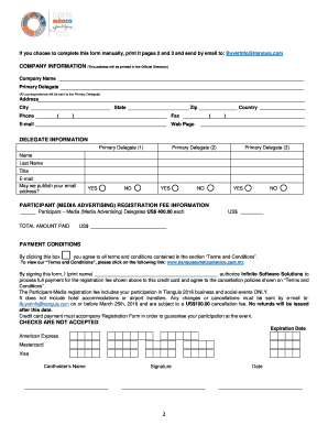 Fillable Online PARTICIPANT MEDIA MEDIA ADVERTISING REGISTRATION FORM ...