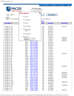Fillable Online brandgeek PACER Case Locator - View - brandgeek Fax ...