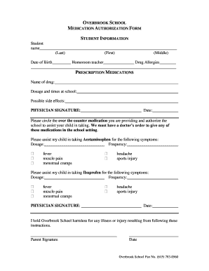 Fillable Online Non-Prescription Medication Authorization Form Fax Email Print - pdfFiller
