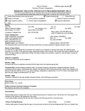 Fillable Online kura PRIMARY TREATING PHYSICIAN39S PROGRESS REPORT bPRb ...