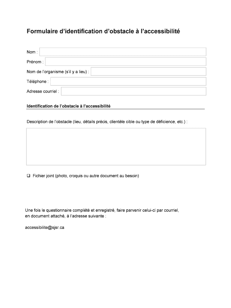 Remplissable En Ligne ville saint-jean-sur-richelieu qc Formulaire d'identification d'obstacle l ...