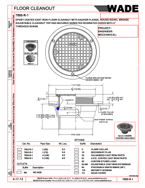 Fillable Online wadedrains COMPONENTS SB-2NH -3NH -4NH NBCO-R-1 - WADE ...