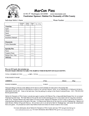 Pie Order Form Templates | pdfFiller