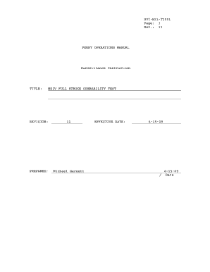 Fillable Online I Rev.: 11 PERRY OPERATIONS MANUAL Surveillance ...