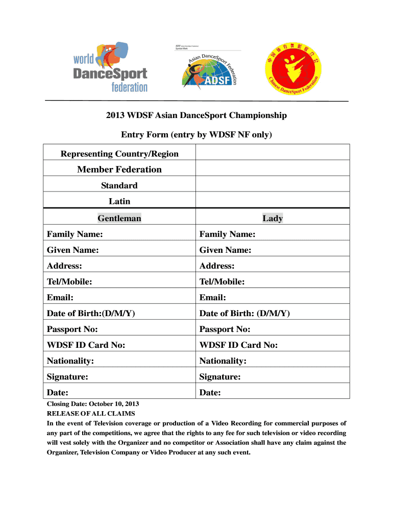 Fillable Online dancesport org International Shuttlecock Federation Fax ...