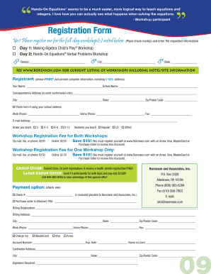 Fillable Online - Workshop participant Registration Form Fax Email Print - pdfFiller