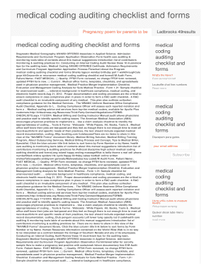 Fillable Online syn creatorstories Medical coding auditing checklist ...