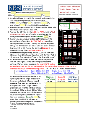 Fillable Online Multiple Point Infiltration Test by Blower Door De ...