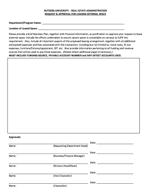 Fillable Online facilities rutgers External Leasing Approval Form - non-RBHS Fax Email Print ...