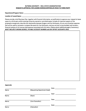 Fillable Online facilities rutgers Internal Leasing Approval Form - RBHS 3 Fax Email Print ...