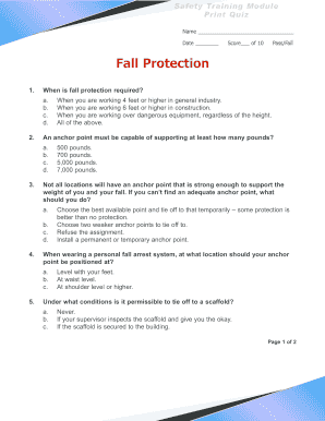 Fillable Online Fall Protection - Management Reports Human Fax Email ...