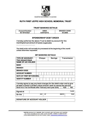 Fillable Online DEBIT ORDER FORM PROFORMAdoc Fax Email Print - pdfFiller