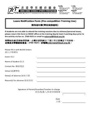 Fillable Online Student Leave Notification Form.xlsx Fax Email Print ...