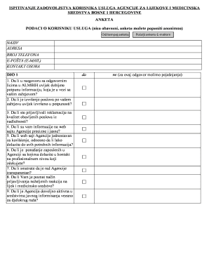 Fillable Online almbih gov Anketni obrazac - Agencija za lijekove i ...