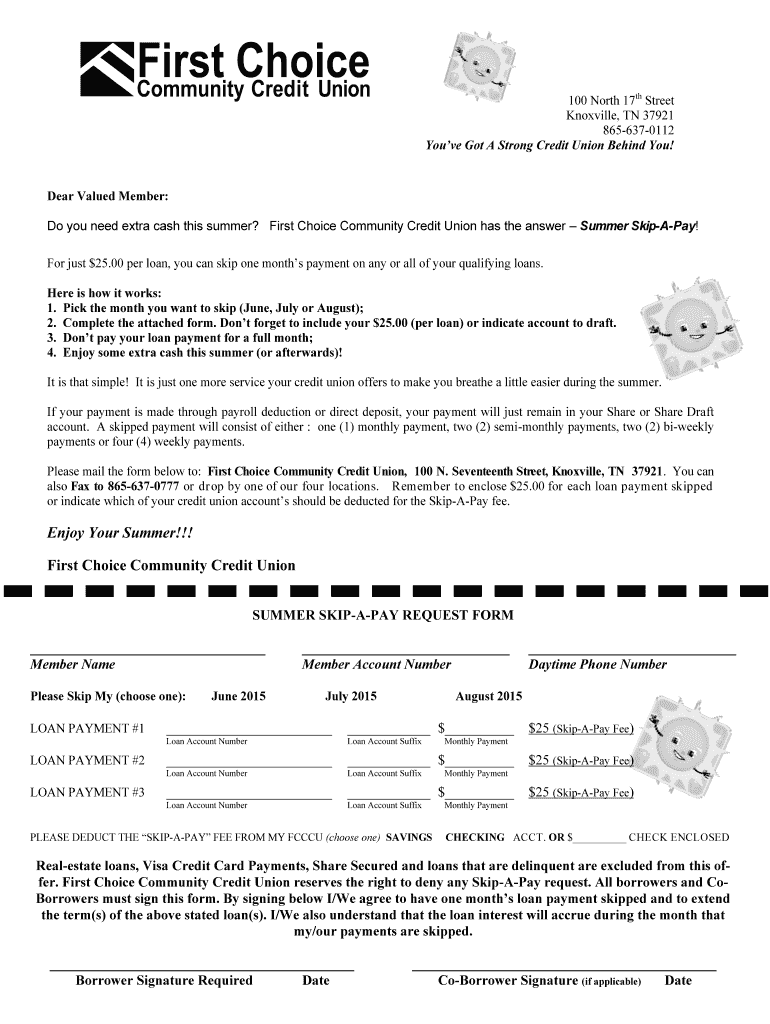 Fillable Online firstchoiceccu Enjoy Your Summer!!! First Choice ...